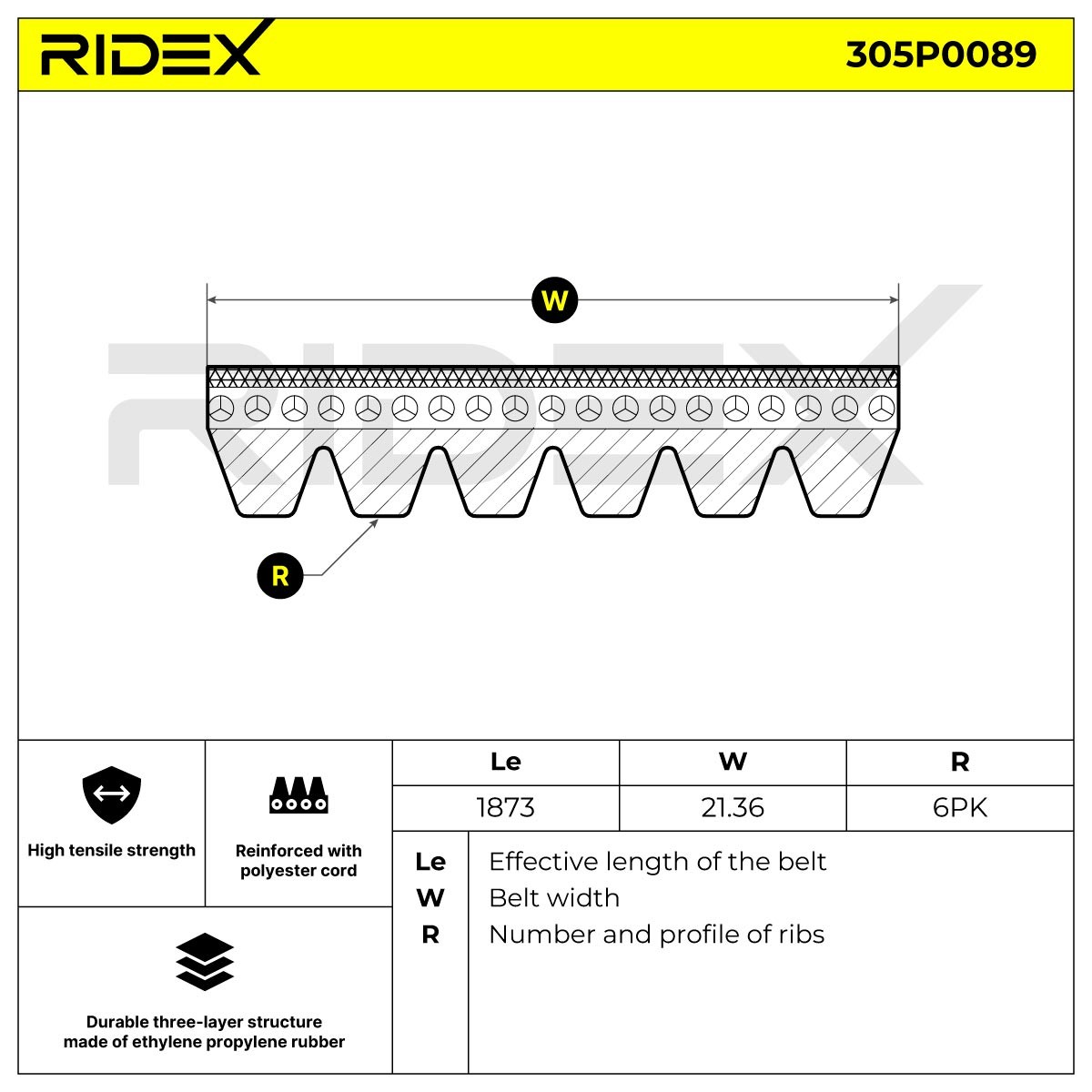 Fan Belt AC/Alternator (RIDEX 305P0089) – Otokars.id